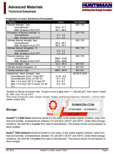 رزین اپوکسی LY 5052 آرالدیت | مشخصات و کاربرد(بهترین قیمت)